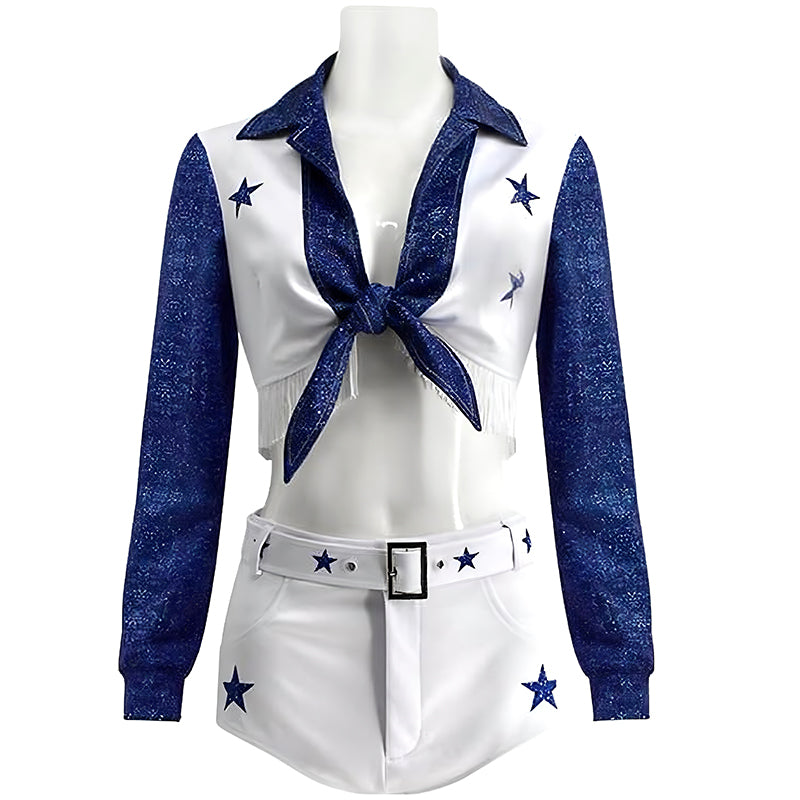Adult DCC Star Dallas Cowboy Cheerleader Costume High School Cheerlead ...