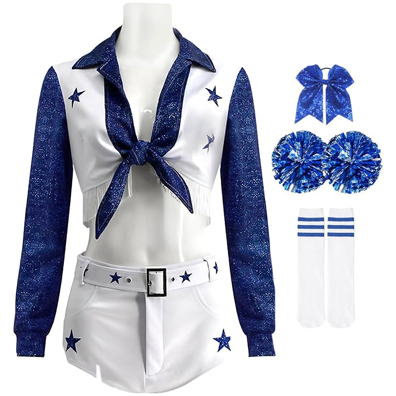 Adult DCC Star Dallas Cowboy Cheerleader Costume High School Cheerlead ...