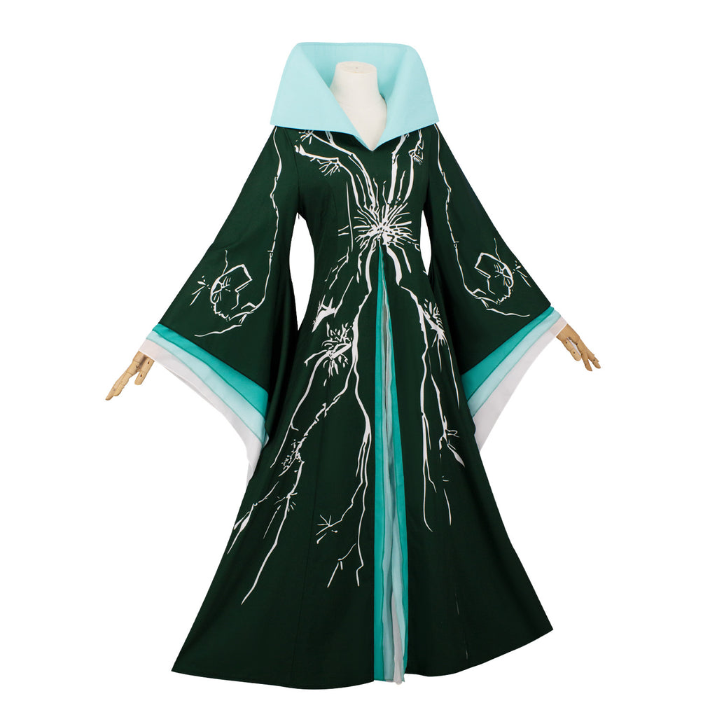 Wicked: For Good Madame Morrible Cosplay Costume Green Dress Halloween ...