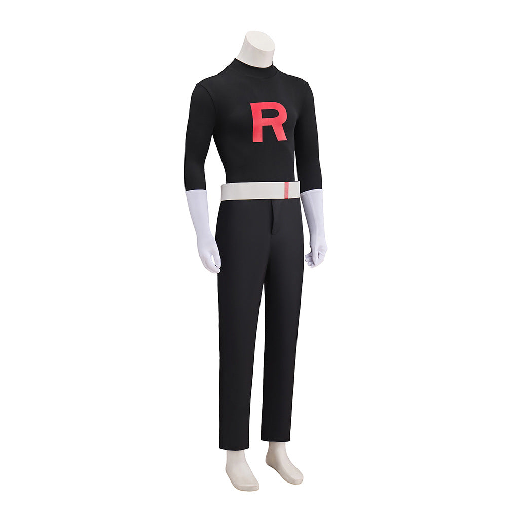 Pokemon Team Rocket Jessie and James Cosplay Costume Male With Hat Bec ...
