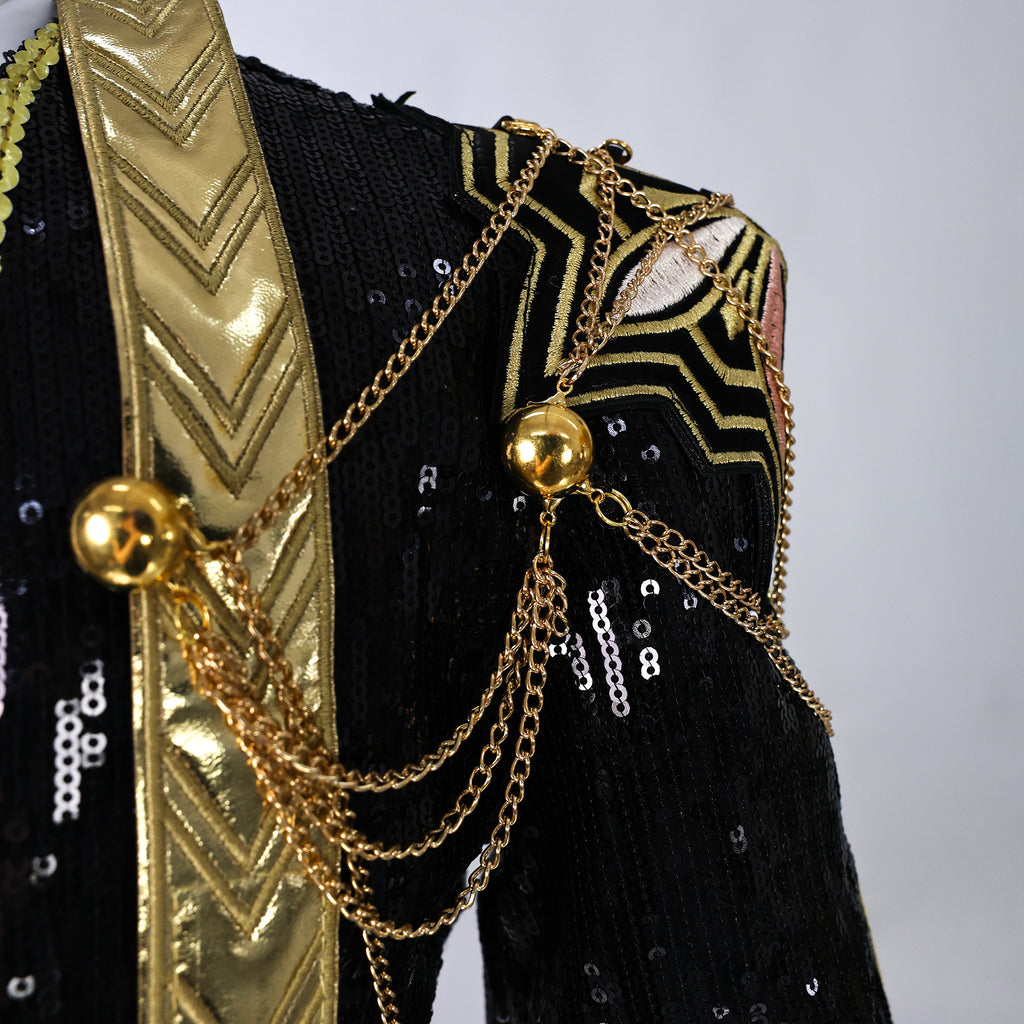 Kpop Demon Hunters Rumi Cosplay Costume Black Golden Halloween Huntrix ...