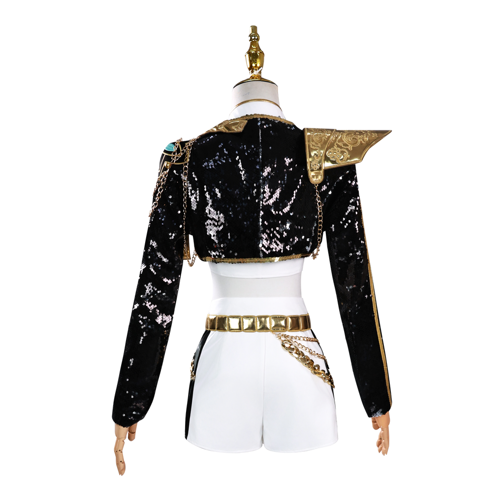 Kpop Demon Hunters Rumi Cosplay Costume Black Golden Halloween Huntrix ...