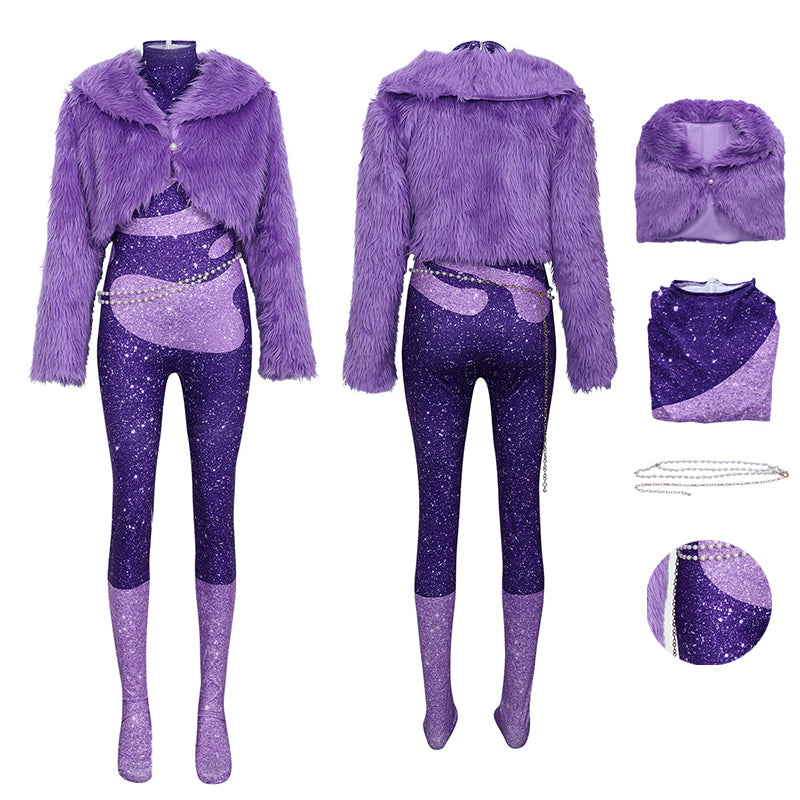Zoo 2 Movie Gazelle Cosplay Costume Purple Fur Stage Costume Party Sui ...