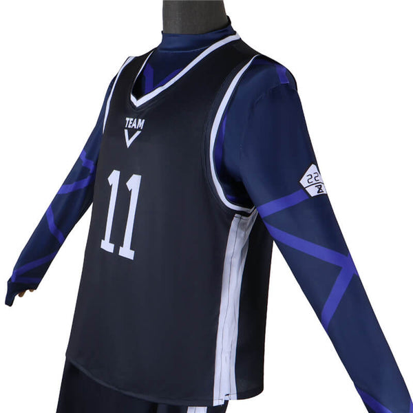 Blue Lock Jersey Anime Blue Lock Black Sportswear Soccer Jersey Costum ...