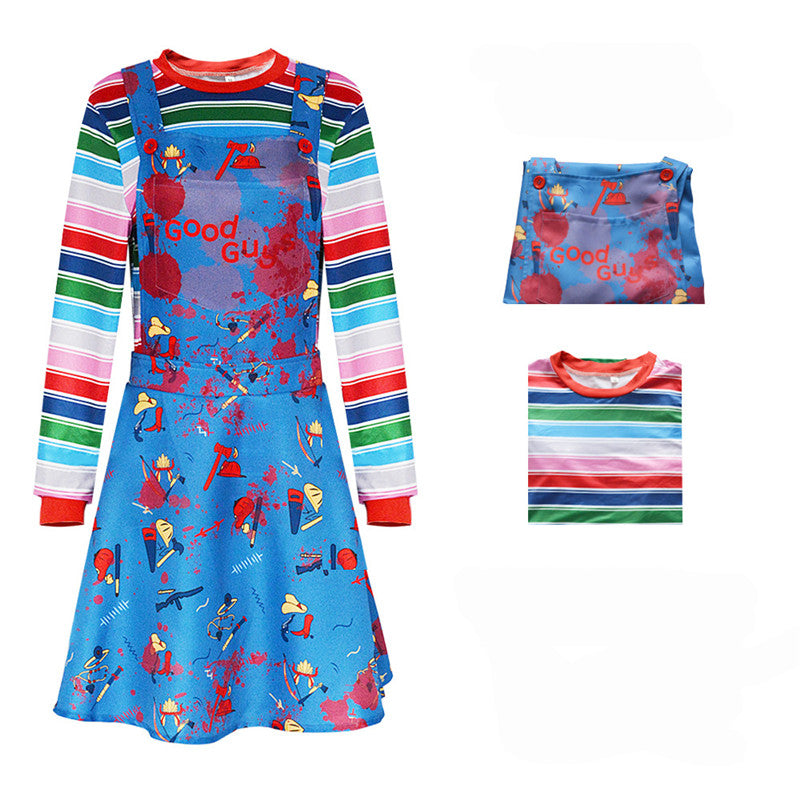 Female Chucky Costume Adults Women Child’s Play Halloween Costumes Sui ...