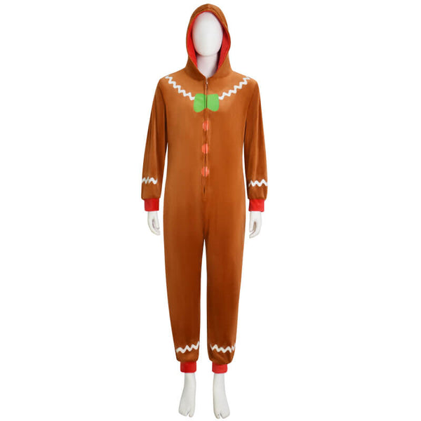 Gingerbread Adult Costume Suit Kids Gingerbread Man Bodysuit Outfit Ch ...