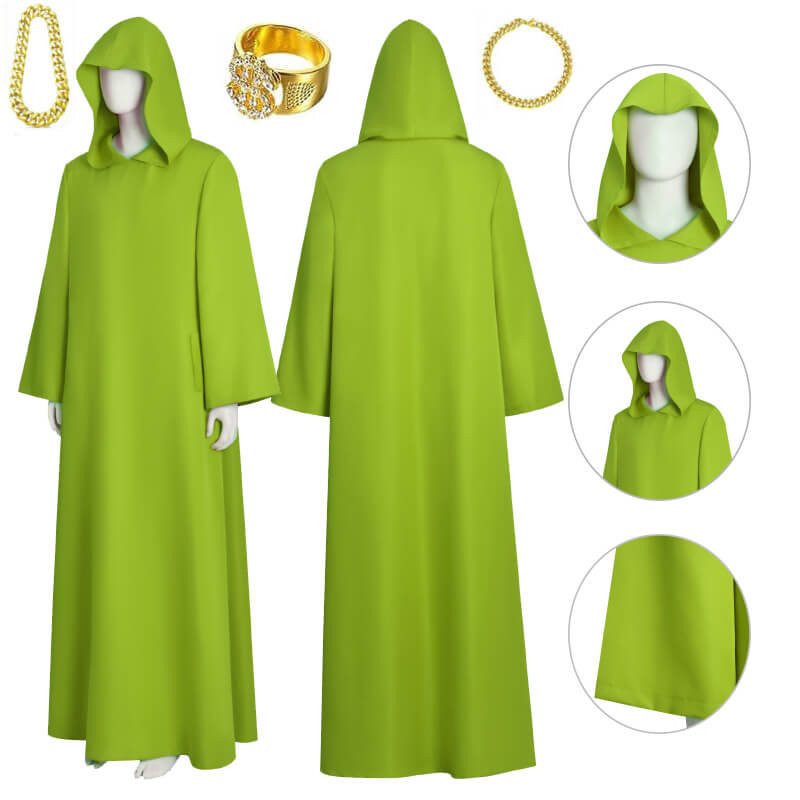 Green Wizard Cloak Shadow Wizard Money Gang Robe Costume with Hooded B ...