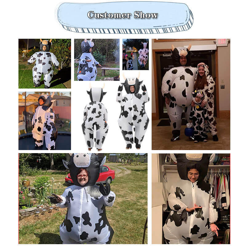 Halloween Inflatable Cow Costume Adults Halloween Funny Blow Up Inflat ...