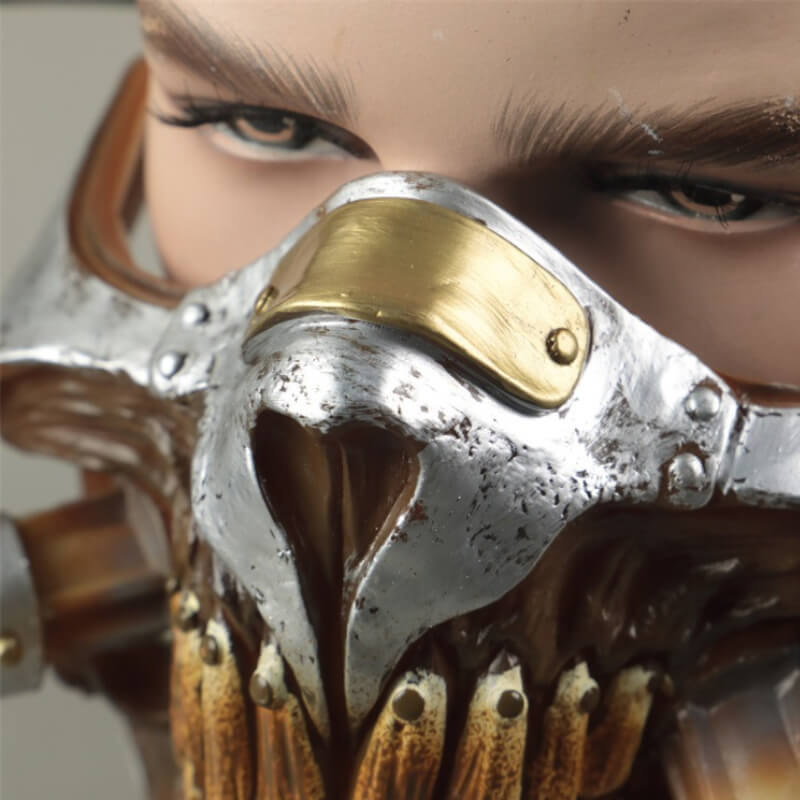 Mad Max Immortan Joe Mask Half Face Steampunk Jaw Mask with Tube Hallo ...