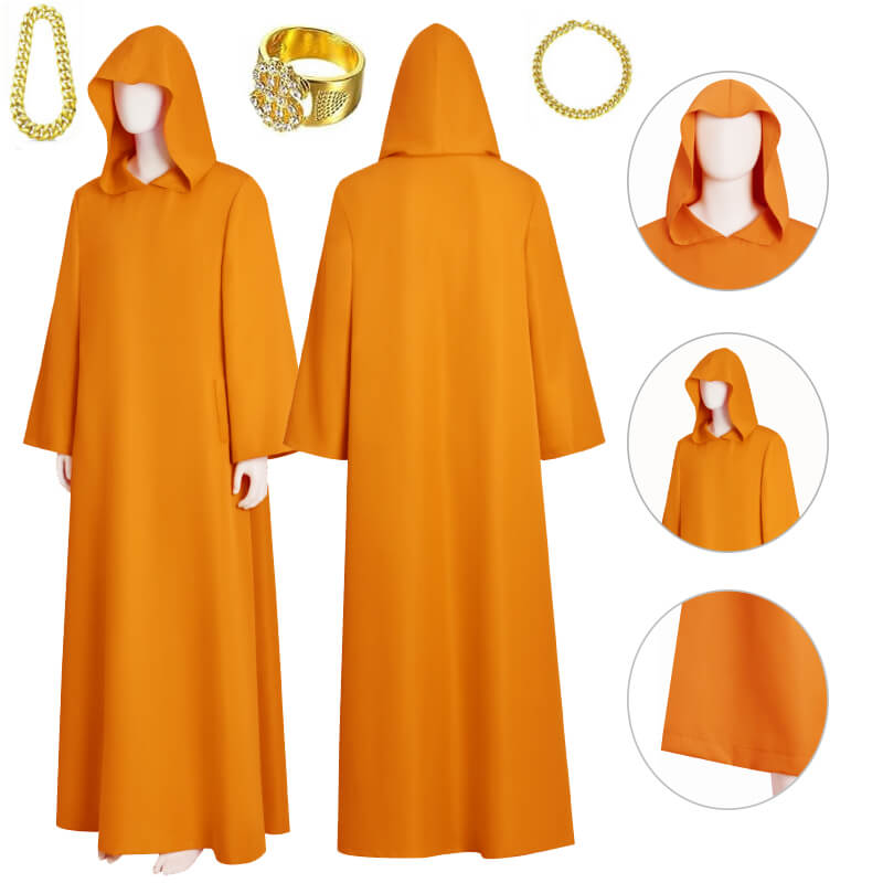 Orange Wizard Robe Shadow Wizard Money Gang Costume Cape Cloak with Ho ...