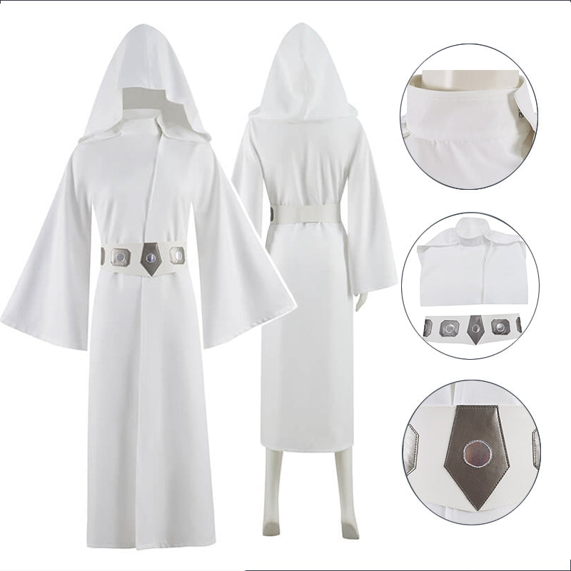 Becostume Star Wars Princess Leia Cosplay Costume Leia White Robe Hall
