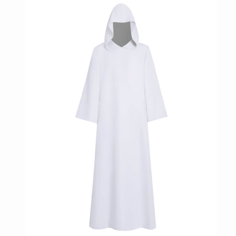 White Wizard Robe Shadow Wizard Money Gang Costume Robe with Hooded Ha ...