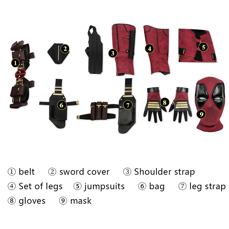 Deadpool 3 Cosplay Costume Deadpool Wade Wilson Leather Suit Deluxe Ve ...