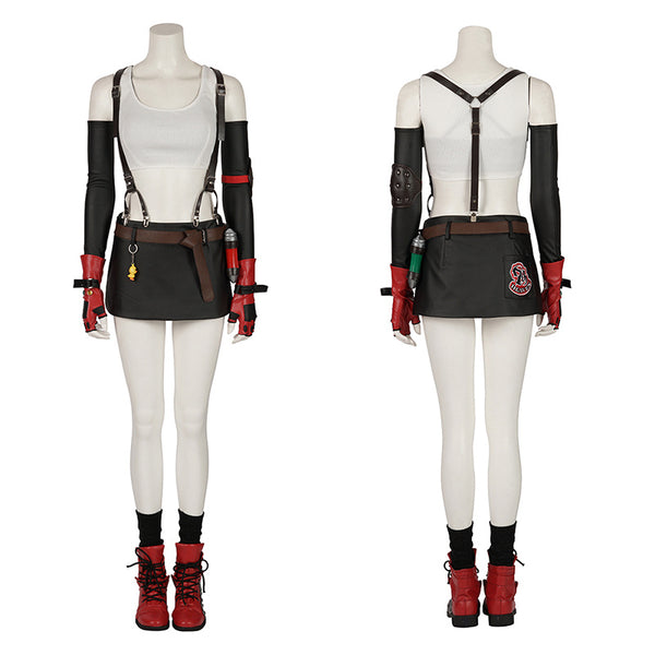 Final Fantasy VII Remake Tifa Cosplay Costumes Game Red Version Suit ...