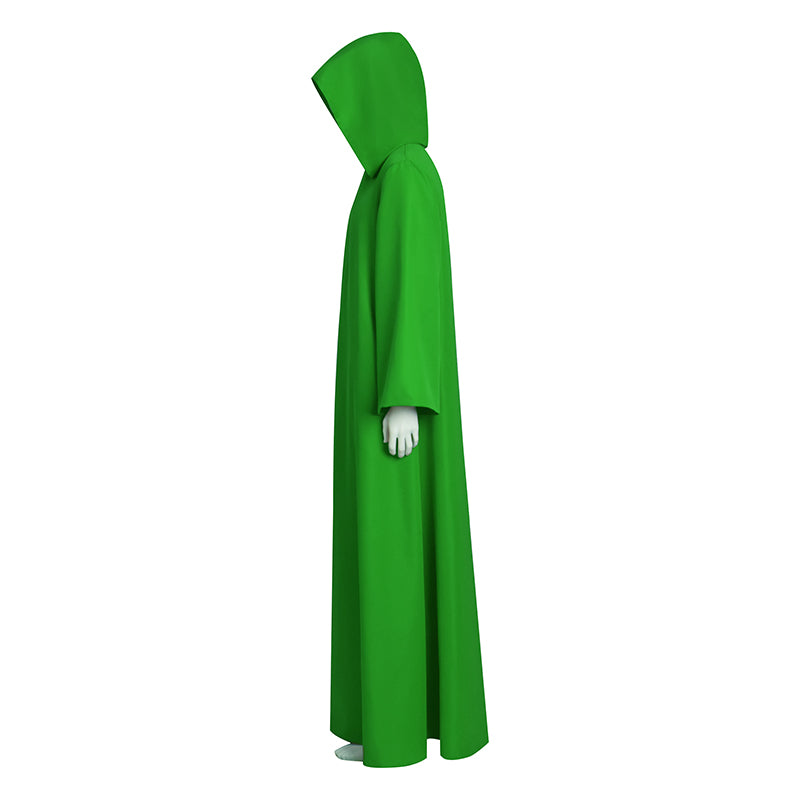 Shadow Wizard Money Gang Costume Robe with Hooded Green Halloween Cloa ...