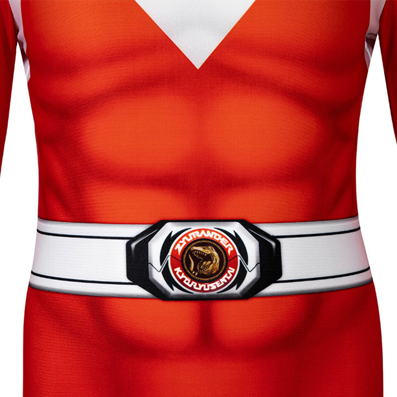 Kids Power Rangers Jumpsuit Red Ranger Cosplay Costume Halloween Party ...