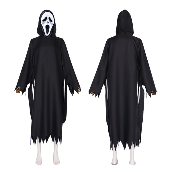 Kids Adult Scream Ghostface Cosplay Costume Halloween Horror Mask Robe ...