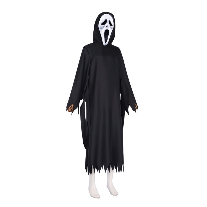 Kids Adult Scream Ghostface Cosplay Costume Halloween Horror Mask Robe ...
