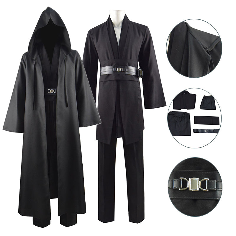 Becostume Star Wars Obi Wan Kenobi Jedi Tunic Cosplay Costume Black Ve