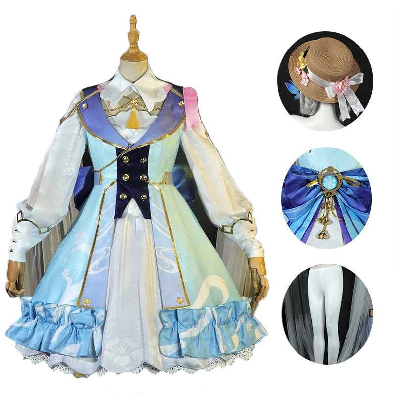 Kamisato Ayaka Cosplay Costume Genshin Impact Fontaine Springbloom Mis ...